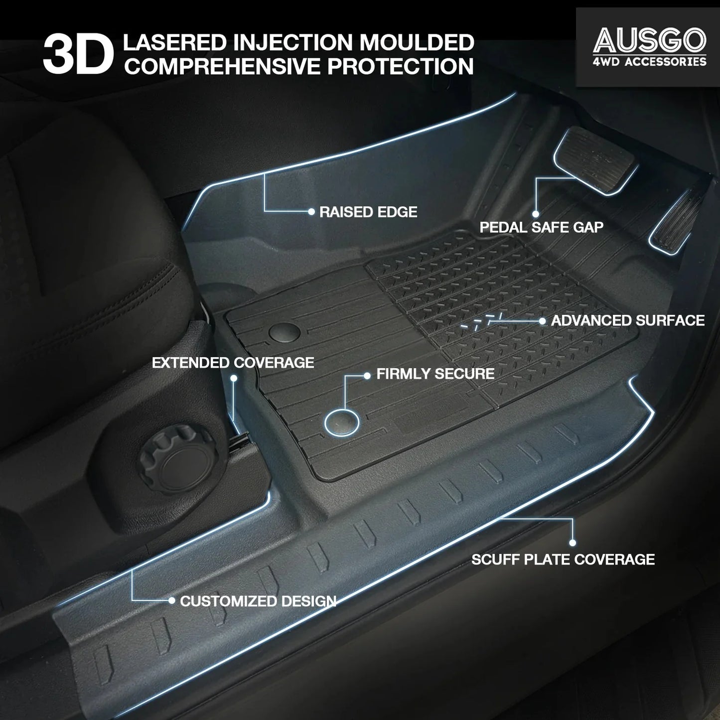 4WD FLOOR MATS (INJECTION) MAZDA BT-50 2020 - – Wally Customs